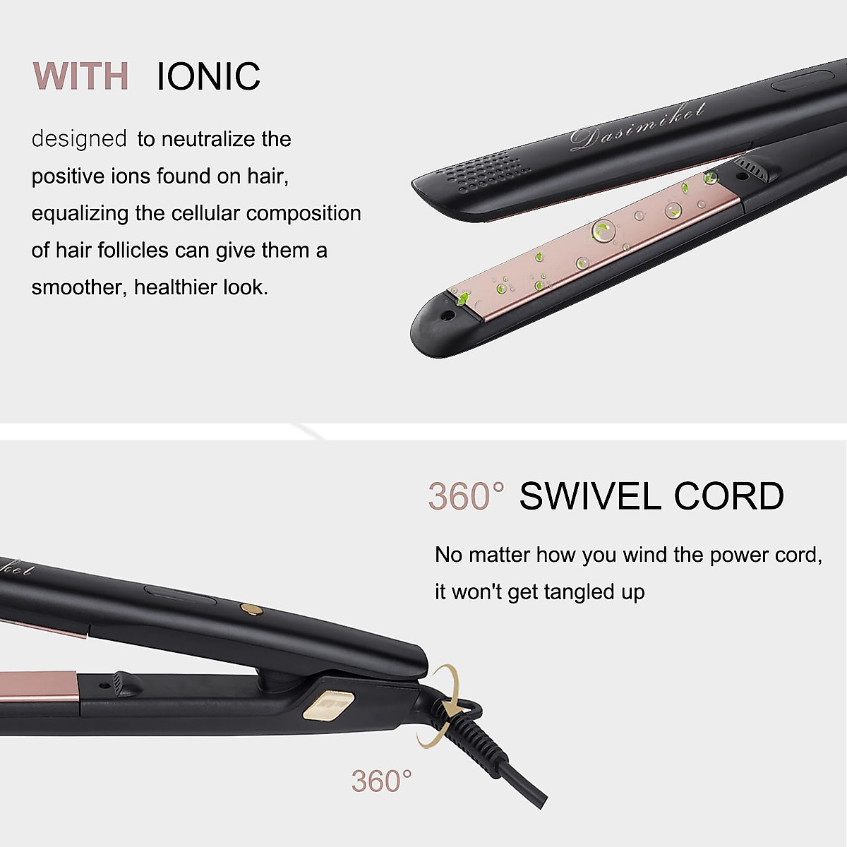xtava Pro Satin Infrared Flat Iron with Tourmaline Ceramic Plates