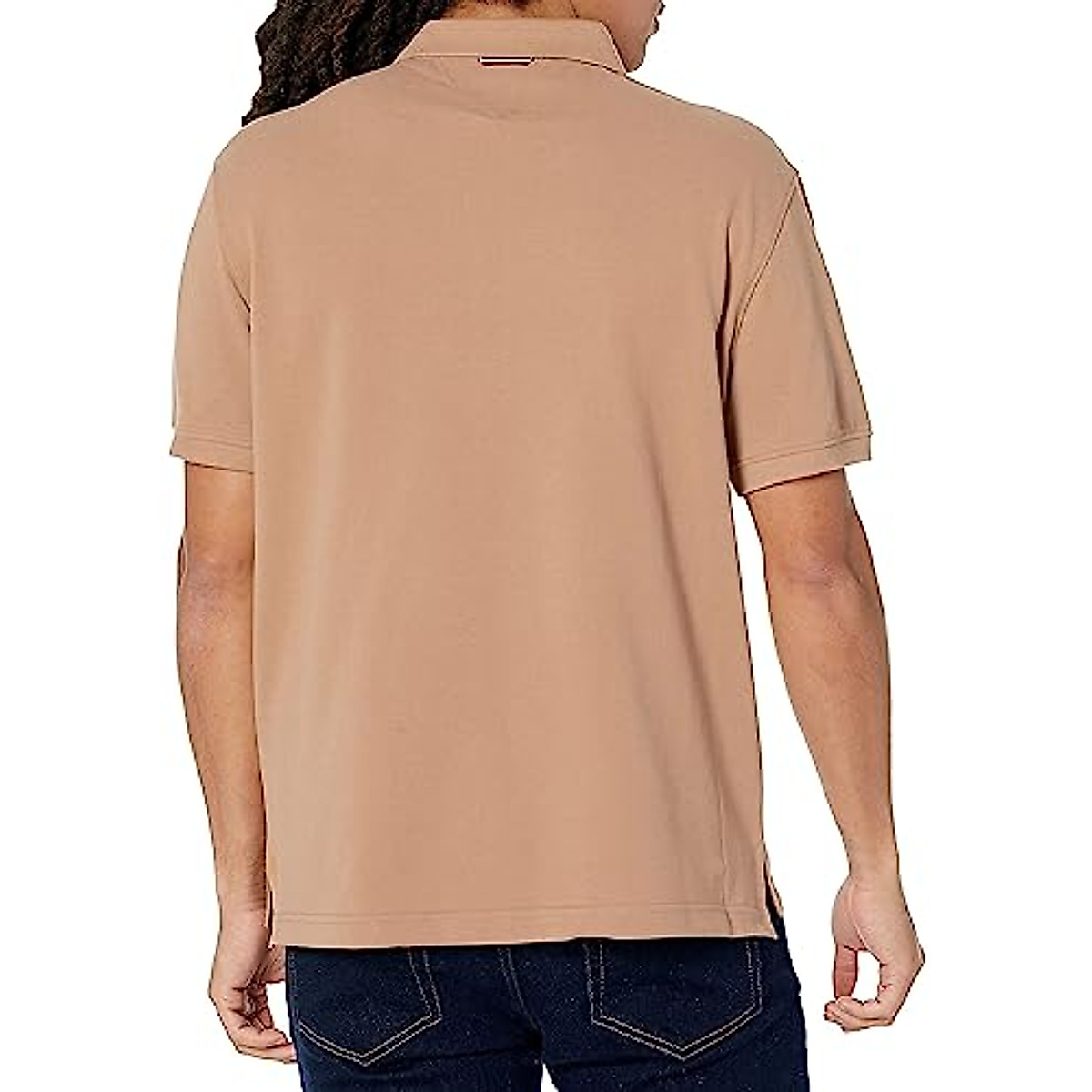 Tommy Hilfiger Mens Wavy Flag Casual Polo Shirt, Basket Brown, Medium US