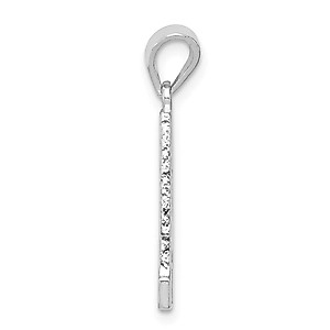 Solid 925 Sterling Silver Initial Letter A Alphabet Charm Pendant - 25mm x 10mm