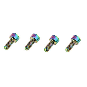 Yaruijia Titanium Bolt M4x10 12mm DIN912 Square Head Hex Screw Pack of 4 (M4x10mm, Rainbow)
