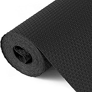 Hersvin Shelf Liners 24 in x 20 ft EVA Drawer Mats, Non-Adhesive Cupboard Pad, Kitchen Cabinet Lining Fridge Cushion (Black Dot, 61x610cm)
