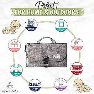 Portable Diaper Changing pad (Gray)