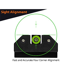XS SIGHTS R3D Tritium Night Sight for S&W M&P, Sig, Canik, Taurus, and HK Pistols, Front and Rear Glow in The Dark Tritium for Tactical Applications (Green, Canik TP9)