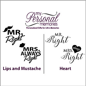 My Personal Memories Set of 2 Mr Right and Mrs Always Right Couples Shot Glass Set