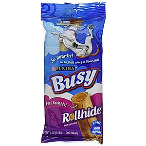 Purina Busy Rollhide Beef, Small/Medium 4 Ounce, 3 ct (Pack of 1)