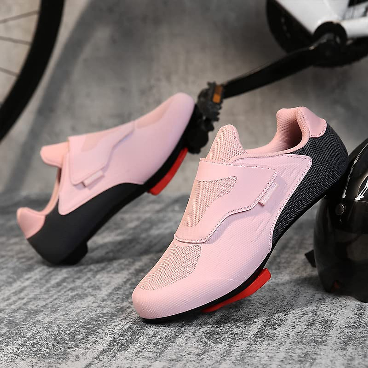 Unisex Cycling Shoes Compatible with Peloton Shoes Indoor Road Bike Riding Shoes for Men and Women Pre-Installed with Delta Cleats Clip Outdoor Pedal Pink