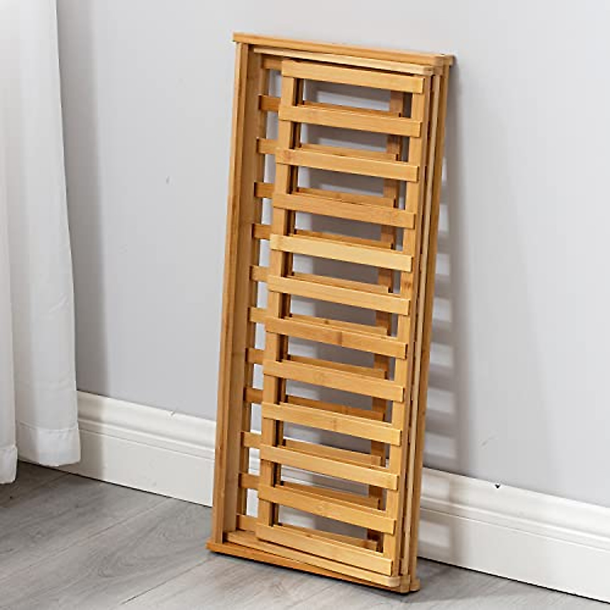 Maydear Foldable Multi Tier Bamboo Shoe Rack, Multifunctional Shoe Shelf Free Standing Shoe organizer-4 Tier