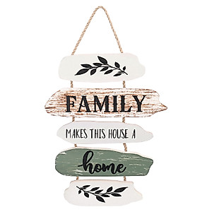 Wall Art for Living Room, 5 pieces Wooden Family Signs for Home Decor, Farmhouse Wall Signs, Rustic Porch Home Sign Housewarming Gifts Hanging Decor