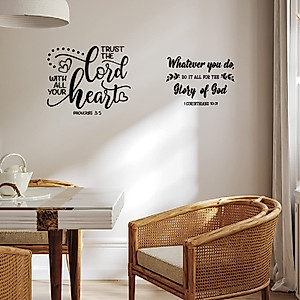 Sabary 12 Pcs Bible Verse Wall Decals Religious Scripture Wall Art Inspirational Quotes Wall Stickers Christian Peel and Stick Motivational Wall Decor for Bedroom Living Room(Stylish Style)