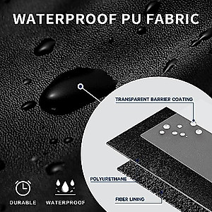 SUBRTEX Leather Waterproof Cushion Covers Breathable Sofa Seat Slipcpvers for 1-2-3-4 Seaters Stretch Replacement for Furniture Protector (Small, Black)