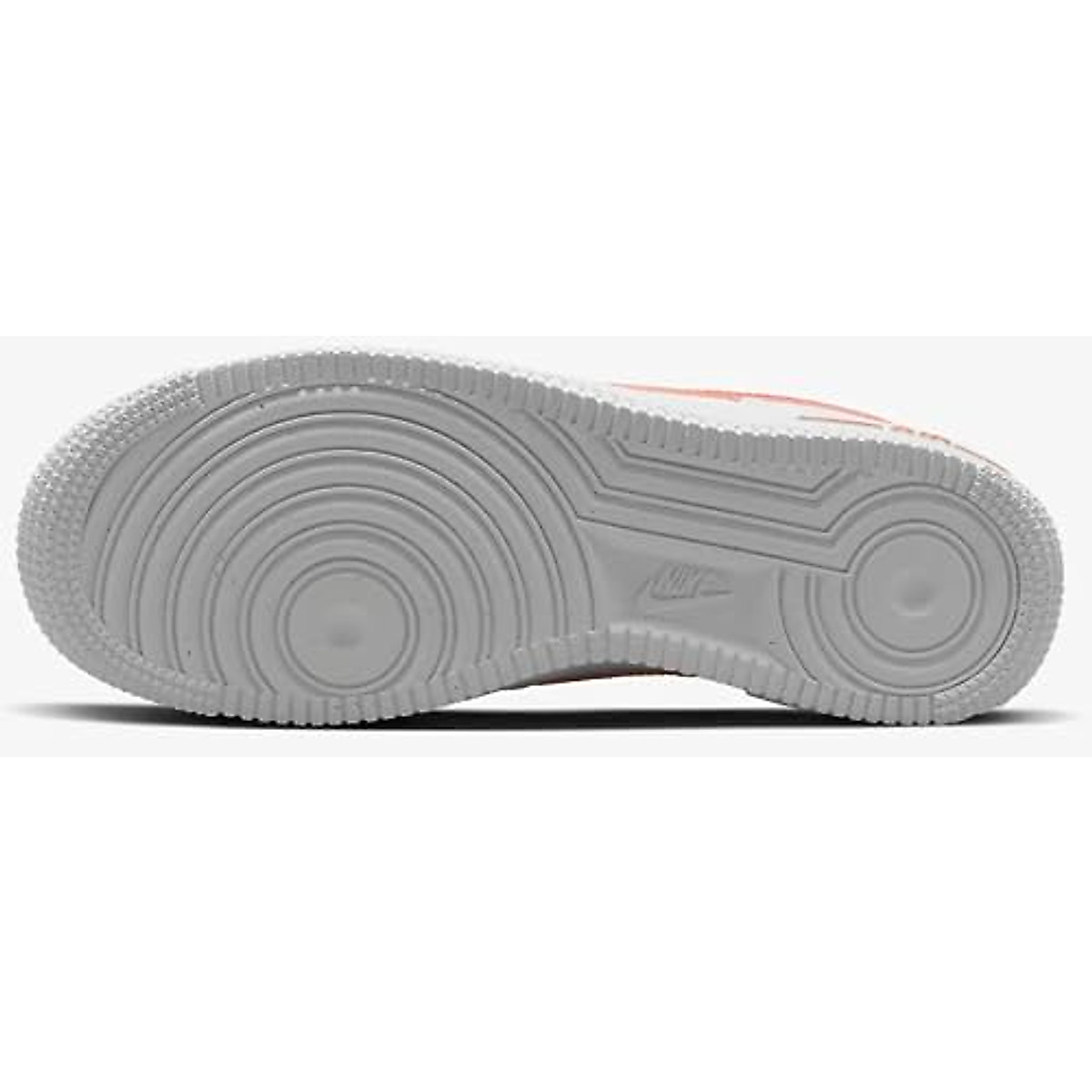 Nike Big Kid's Air Force 1, White/Safety Orange, 6 Big Kid