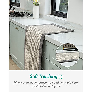 SUPENUIN Kitchen Rugs Washable, Kitchen Floor Mats for in Front of Sink Absorbent Kitchen Mat, Kitchen Area Rugs Non Skid Washable, Runner Rugs for Kitchen Floor