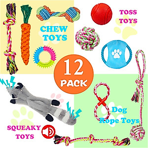 Plazenzon Dog Rope Toy for Aggressive Chewers Medium Bleed Small Dogs Indestructible Toys Chew Rope Ball Teething Pitbull Toys Puppies Outdoor Dog Toys