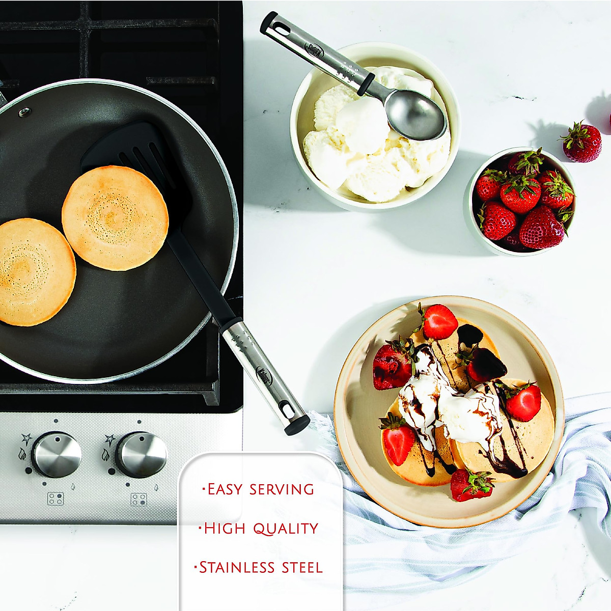 Kitchen Utensils Set, Cooking Utensil Set Kitchen Gadgets, Pots and Pans set Nonstick and Heat Resistant, 24 Pcs Nylon and Stainless Steel, Spatula Set, Apartment Essentials Kitchen Cookware Sets