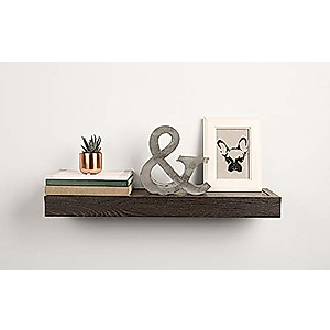 HIGH & MIGHTY 515603 Modern 18" Floating Shelf Holds up to 15lbs, Easy Tool-Free Dry Wall Installation, Flat, Retail Packaging, Espresso