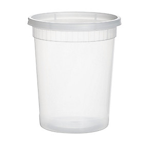 Mr Miracle Deli Containers with Lids - 12 Pack of 32 oz Clear Airtight Reusable Plastic Food and Multi-Purpose Containers - Microwave, Freezer, and Dishwasher Safe