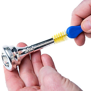 MusicNomad Premium 2 'n 1 Brass Mouthpiece & Cup Brush for Trumpet, Trombone, French Horn, Tuba, Euphonium & more (MN760)