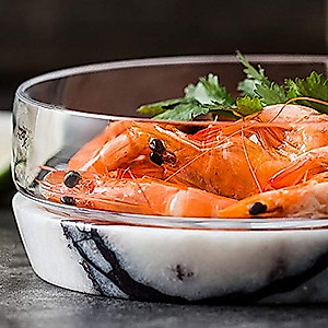 KOWMcp Dinner Plates Plate Transparent Glass Salad Plate Dessert Plate Snack Plate Crystal Glass Plate (Size : Large)