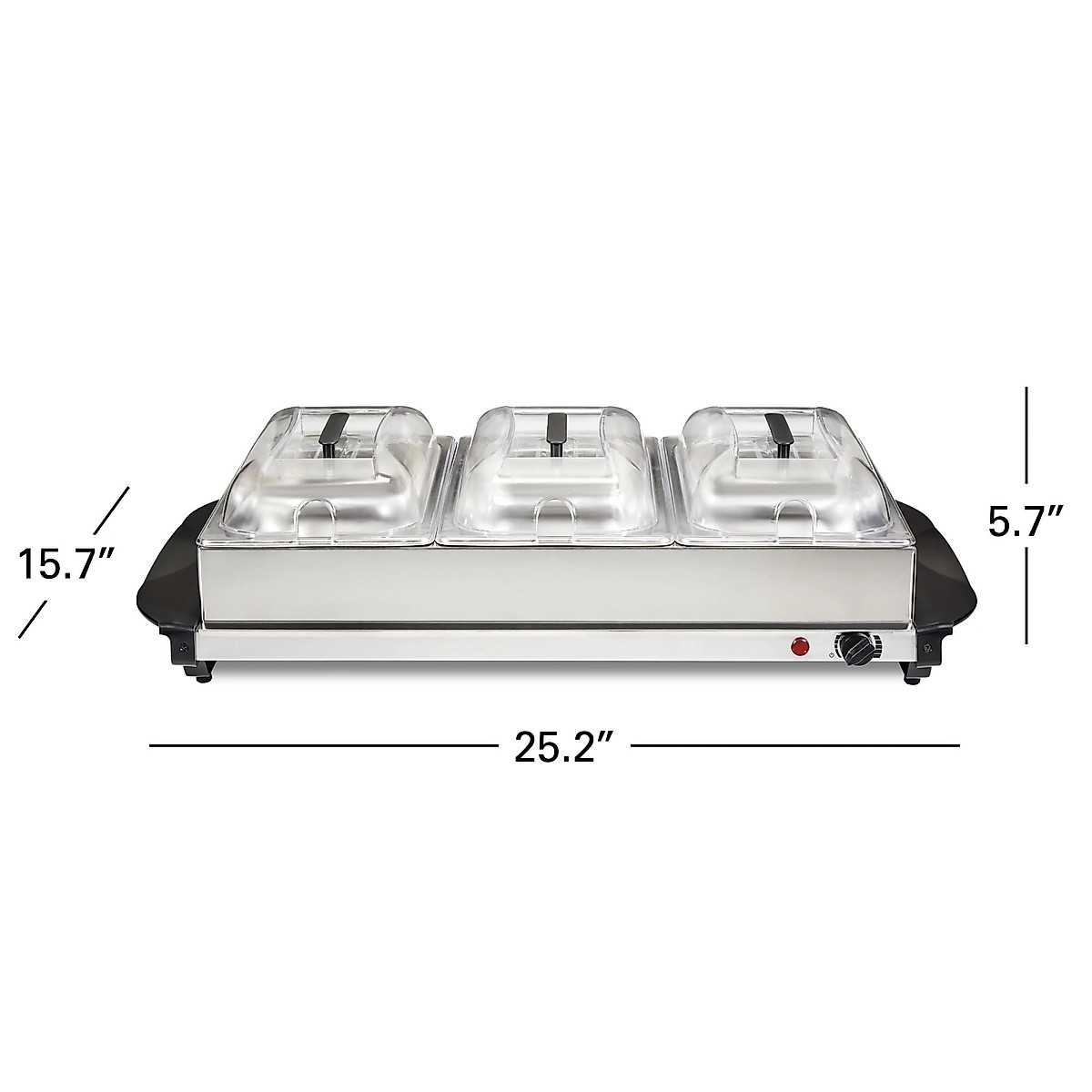 Buffet Server and Food Warming Tray, Stainless Steel Chafing Dishes, Adjustable Heat
