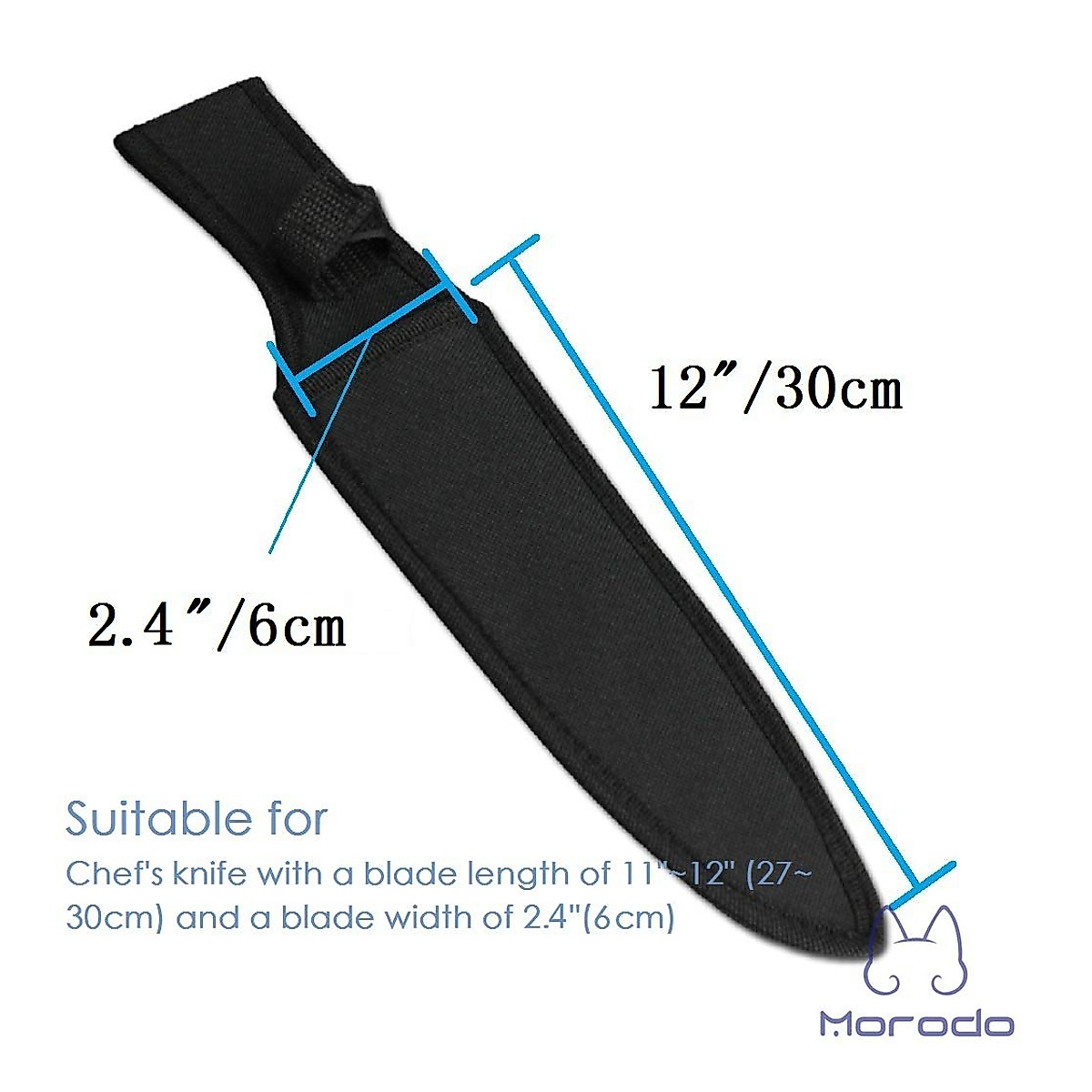 11"~12" Chef Knife Scabbard Sheath (Black Nylon)