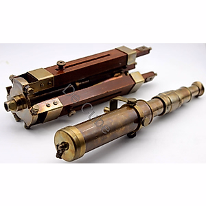 De Cube Vintage Brass Telescope with Best DF Lens and Adjustable Tripod Stand Makes it Perfect for Kids and Beginners, Office Table Home Decor Ascent, Collectible (Antique Patina on Brass)