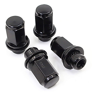 Set of 24 Veritek 12x1.5mm 1.87 Inch 47mm Length 13/16 Hex OEM Factory Mag Washer Style Black Lug Nuts for Lexus Toyota Tacoma 4 Runner FJ Cruiser SR5 Pre-Runner TRD Off-Road Limited OEM Replacement