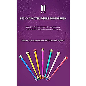 [BTS Official Merchandise] Fans Gift - K-Pop Idols Goods - BTS Character Figure Toothbrush with Convenient Magnetic Holder (Jung Kook)