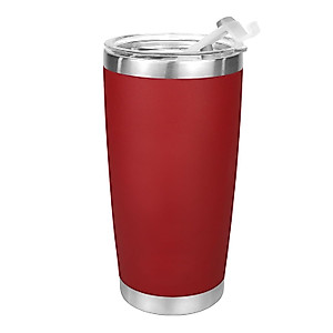 Wet Work Double Wall Tumbler 20 oz Made from Durable Stainless Steel for Hot and Cold Drinks - Insulated Travel Mug for Coffee Tea Wine with Leak Proof Lid for Travel Hiking Camping Gifts - Red