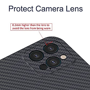 Sisyphy Aramid Fiber Case for iPhone 14 Pro Max with Carbon Fiber Texture, Super Slim Light Protective Cover Skin, Soft Touch Sturdy Durable Case, Snap-on Back Cover Wireless Charging Friendly