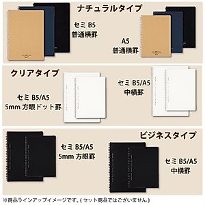 KOKUYO Spiral Lined Notebook, 10'' x 7'' Business Journal B5 Soft Ring Notebooks with A 6mm Ruled, 80 Perforated Sheets, Clear 1 Subject Notebook, Note Taking for Work. Japan Import (SU-SV508B-T)