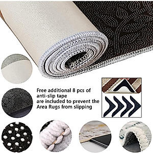 Area Rugs 3x5ft, Black White Marble Texture Living Room Decor Carpet, Gold Stripe Light Luxury Coffee Table Rug, Fluffy Soft Washable Breathable Durable for Hotel Home Decor Entrance Hall Patio