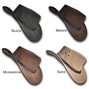 Oztrala Jacaru Hat Suede Leather Cowboy Men's Womens Childrens Kids Australian Outback Western Aussie WS 1007 US