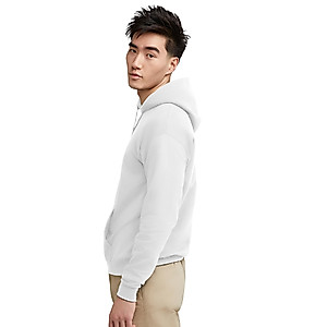 Hanes Men's Pullover EcoSmart Hooded Sweatshirt, white, X Large