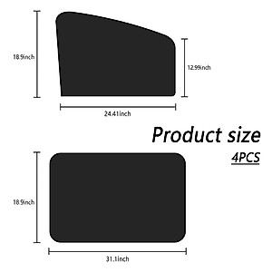 4Pack Car Window Shades with Magnets,Strong-Light Blocking&UV Protection Car Privacy Shades,Universal Essential Interior Accessories for Window Baby,Auto Camping and Napping Curtains