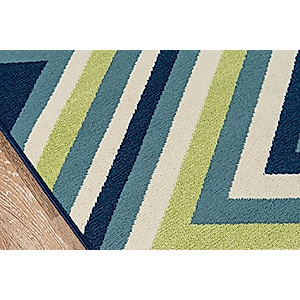 Momeni Rugs , Baja Collection Contemporary Indoor & Outdoor Area Rug, Easy to Clean, UV protected & Fade Resistant, 5'3" x 7'6", Multicolor