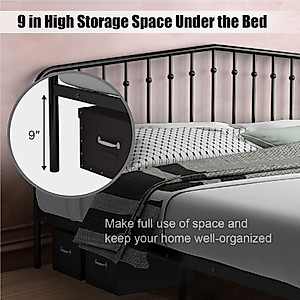 K/A Metal Smart Base Bed Frame/Platform Bed Frame/No Box Spring Needed/Sturdy Steel Frame/Underbed Storage, Queen,Full Size Platform Bed Frame,keesta Bed Frame,Full Bed Frame (Black)