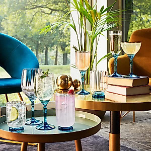 Bormioli Rocco Florian 18 oz. Red Wine, Gin & Tonic Glasses, Lucent Blue, Set of 4