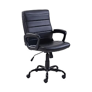 Bonded Leather Mid-Back Manager's Office Chair, Black