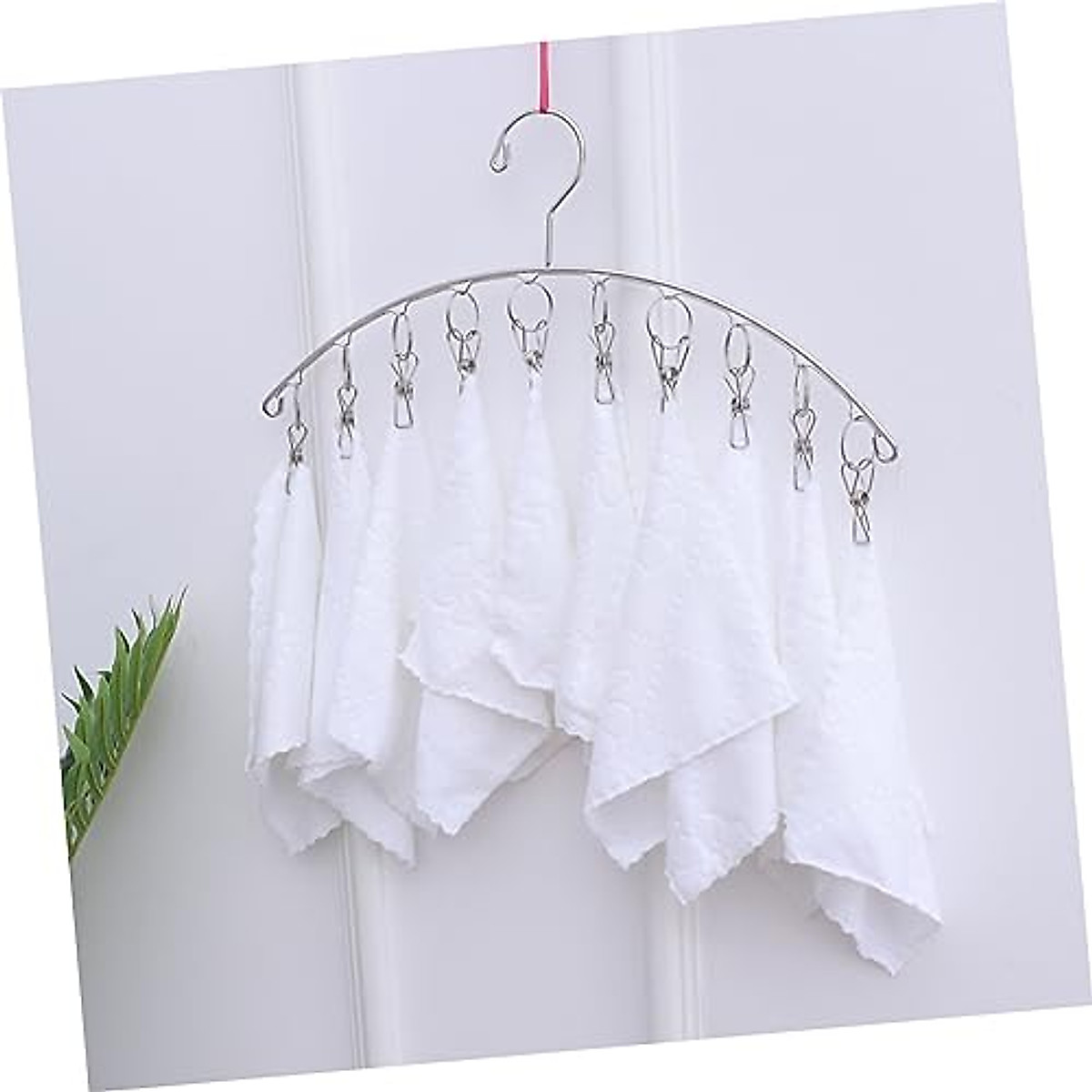 Zerodeko 6 Packs Stainless Steel Hangers Scarf Rack Towel bin Clothes Hanger s Diapers Laundry Drying Rack Clothes Clips Drip Hanger Coat Hanger Clothespin Socks Rack drip Rack