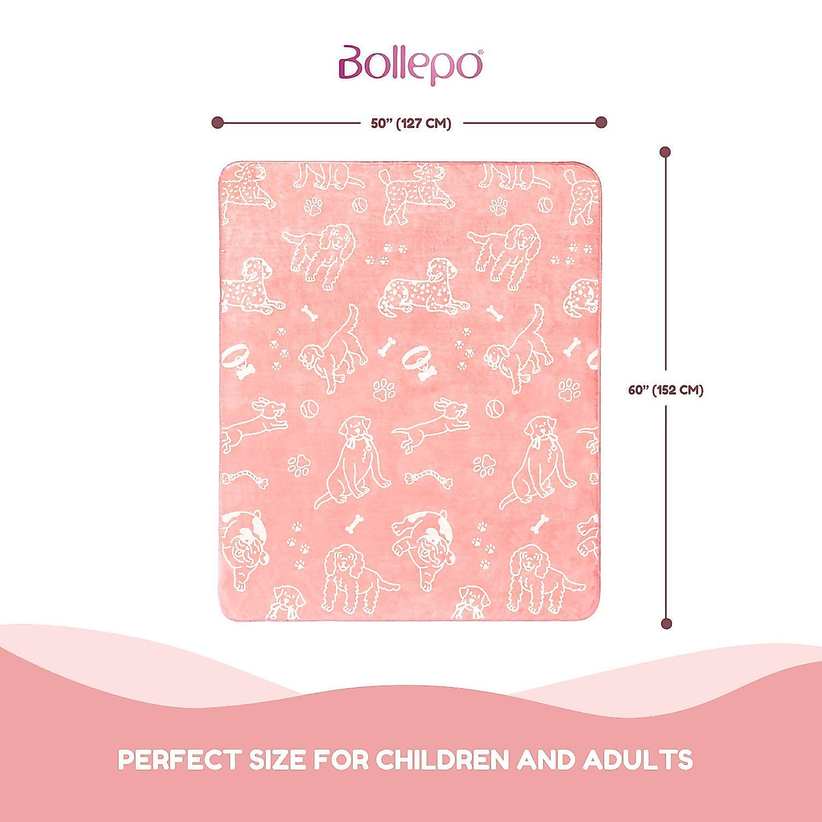 Blankets for Girls, Kids, Puppy Blankets for Small Dogs, Soft Fuzzy Plush Fleece Blanket for Boys, Girls, Teens, Toddlers, Birthday Gift, Large 50" X 60" (Pink)