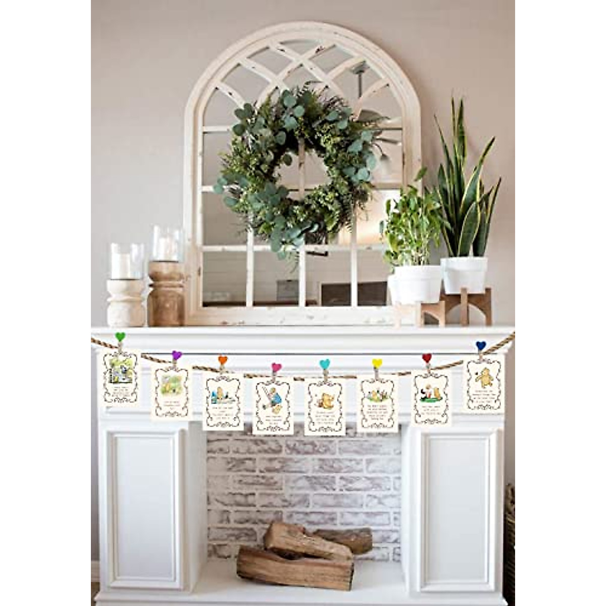 Unbala Classic Winnie Wall Decor Pooh Bear Quotes Prints Pattern A, 5x7 Inch Adorable For Baby Shower Decorations Nursery Art Birthday Centerpiece