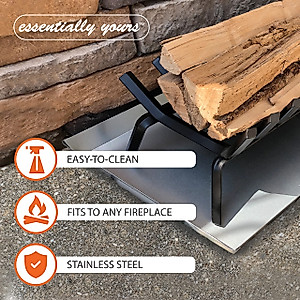 Essentially Yours Adjustable Fireplace Tray | Stainless Steel Expandable Ash and Ember Holder Pan | Nuts and Bolts Included for Additional Stability