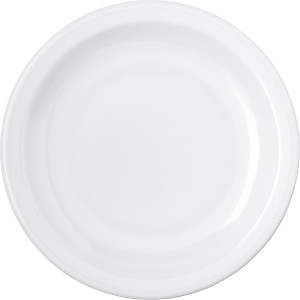 Carlisle FoodService Products Dallas Ware Reusable Plastic Plate Appetizer Plate with Rim for Buffets, Home, and Restaurants, Melamine, 5.5 Inches, White, (Pack of 48)