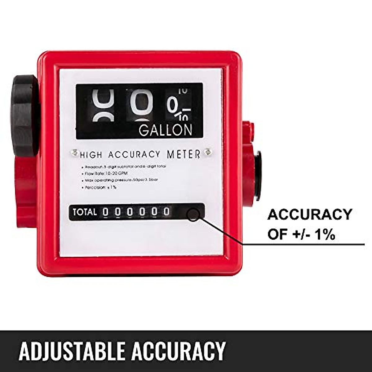 VEVOR Mechanical Fuel Meter 20 GPM, Fuel Flow Meter 3-Digital Batch Display Fuel Transfer Meter 1 Inch Diesel Fuel Flow Meter All Fuel Transfer Pumps Gasoline Flow Meter