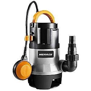 MERRCO Sump Pump, 1HP 3302GPH 750W Sumbersible Water Pump with Float Switch and Long 16ft Cable for Pool draining, Tub, Garden, Irrigation