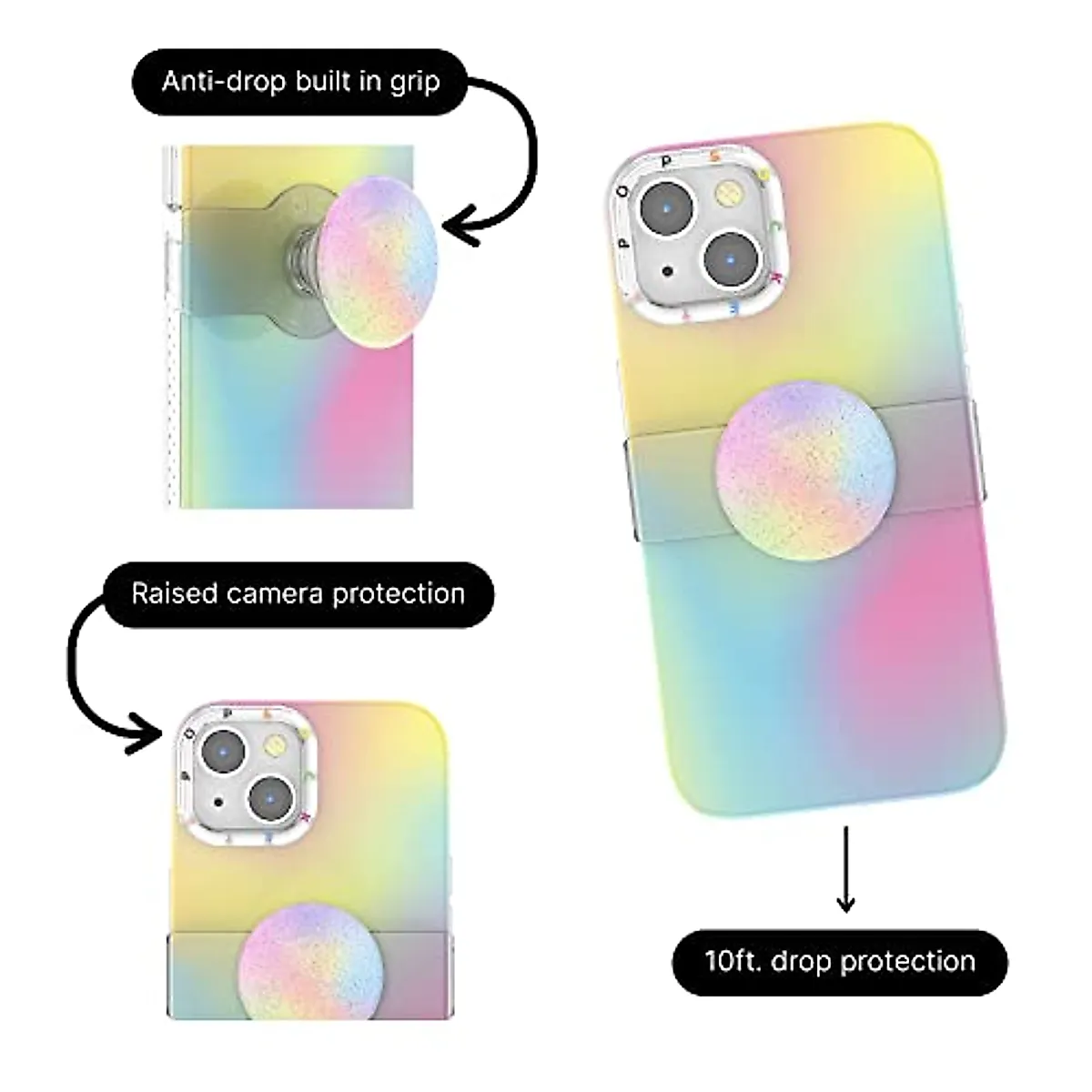 PopSockets: iPhone 13 Case with Phone Grip and Slide, Phone Case for iPhone 13 - Abstract