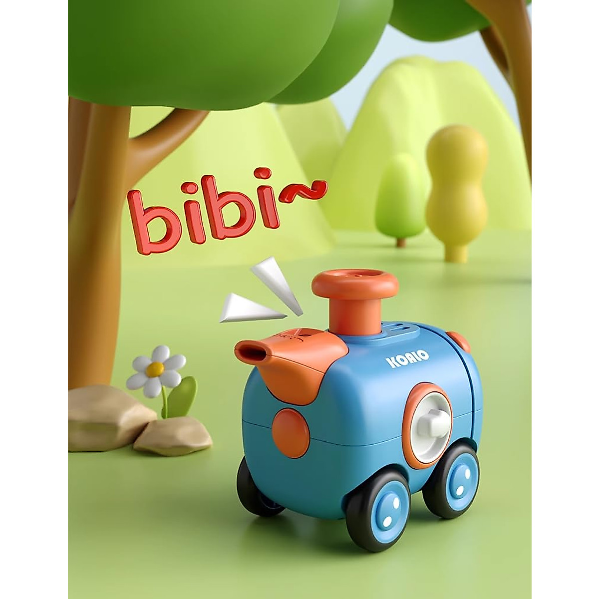 YC Onion Fun Animal Faces Car Toys for Boy/Toddler Toys/Pre-Kindergarten Cars Toys, Children Press-and-Go Educational Whistle Vehicles ​Toys for Boys Girls Kids Gift -4PCS