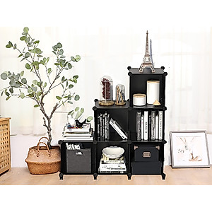 Upgraded 6 Cube Storage Organizer Shelf Storage Cubes Organizer Shelves with Hammer, DIY Shelf Organizer for Bedroom Study Children's Room