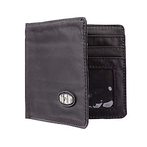Big Skinny Men's World Bi-Fold Slim Wallet with Zippered Pocket, Holds Up to 35 Cards, Black