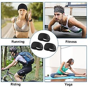 SUNLAND Workout Headbands for Women Men Moisture Wicking Sweat Bands Elastic Wide Sport Headbands for Yoga Fitness Tennis Running Gym
